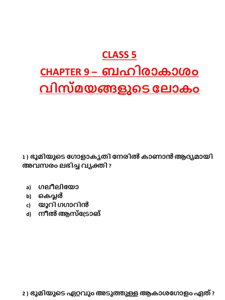 Class 5 Chapter 9 | PDF