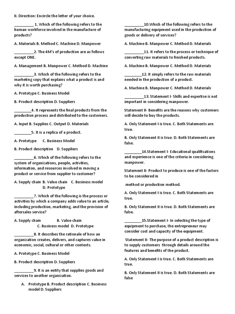 4Ms Activity | PDF | Business Model | Supply Chain