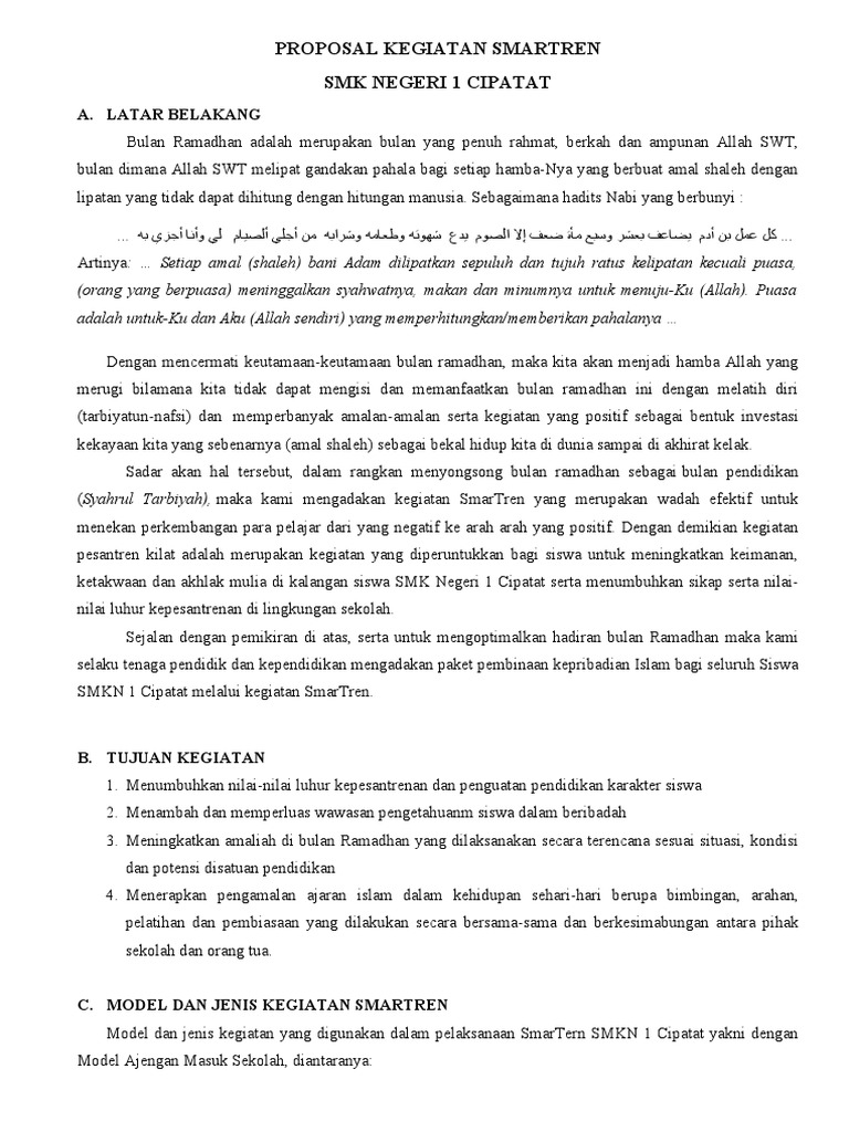 Proposal Kegiatan Smartren | PDF