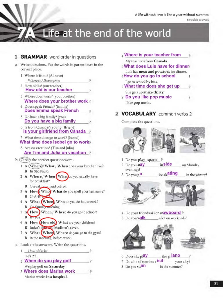 Workbook 7A - 8B Resuelto | PDF