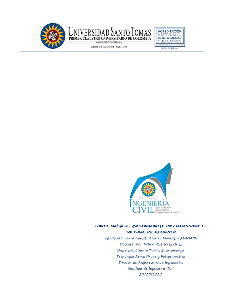 FORO 1, Modulo III, PIX 4D MAPPER | PDF | Cámara | Píxel