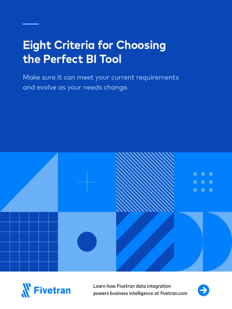 Eight Criteria For Choosing The Perfect BI Tool | PDF | Cloud Computing ...