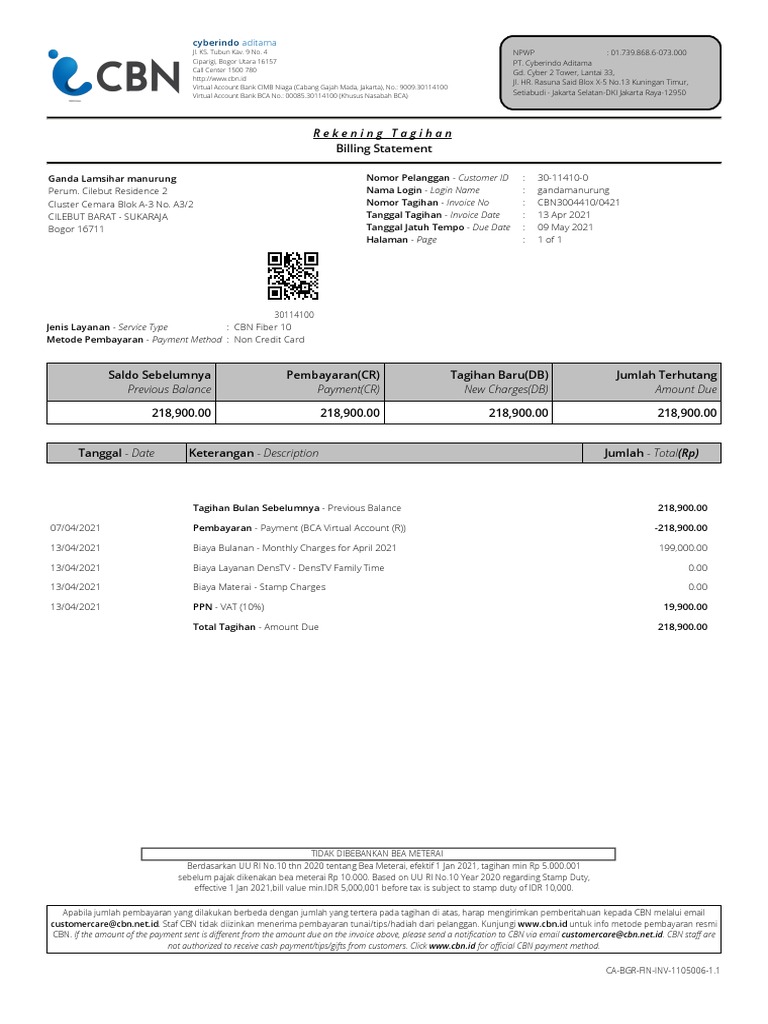 CBN Billing Statement Overview | PDF | Financial Services | Market ...