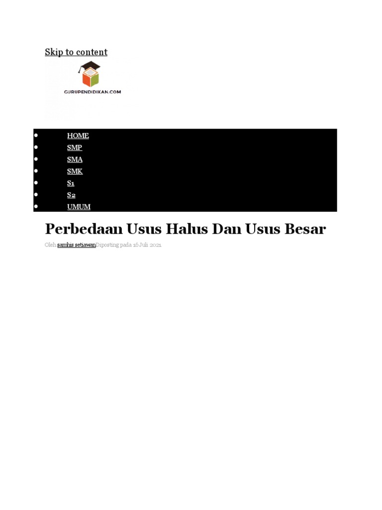 Perbedaan Usus Halus dan Usus Besar | PDF