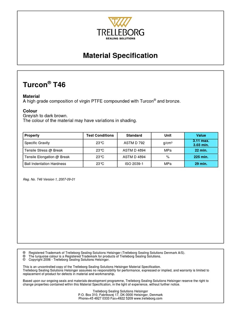 Turcon T46 | PDF