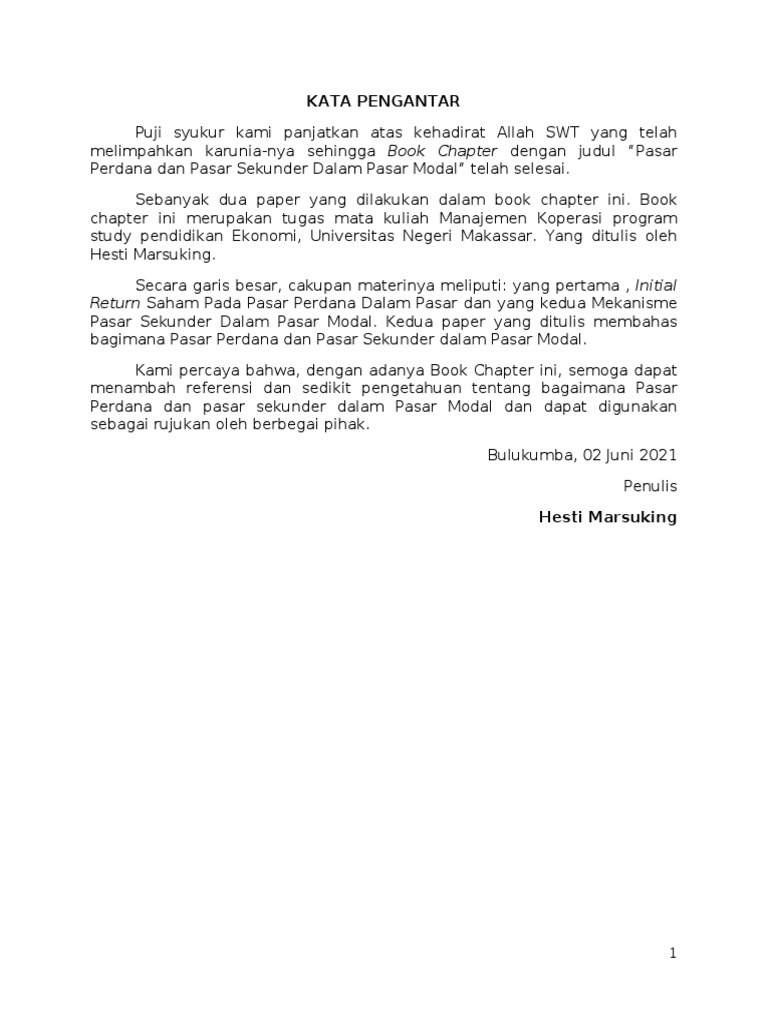 Contoh Book Chapter Pasar Modal | PDF | Komputer