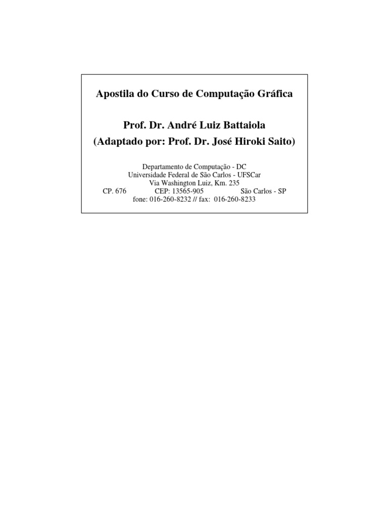 Apostila De Computação Grafica Cad Pdf