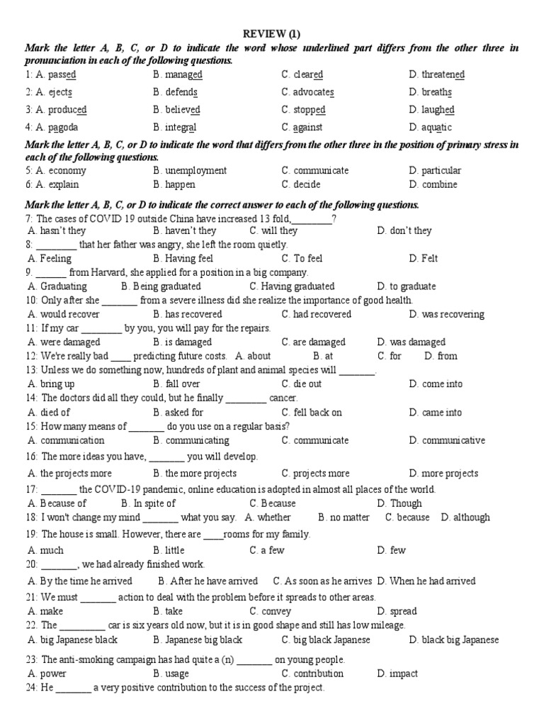 Chia Sẻ Revision- Lop 12a2 Va 12d2 | PDF | Preschool | Telecommuting