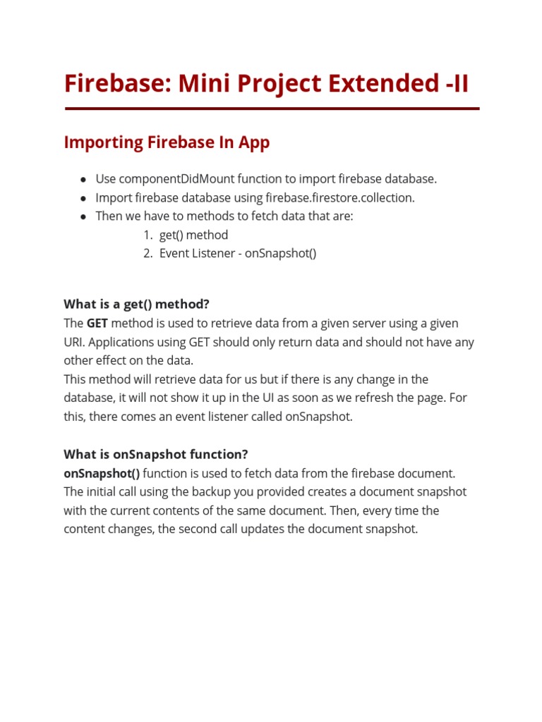 Firebase Data Handling Techniques | PDF | Databases | Data Management