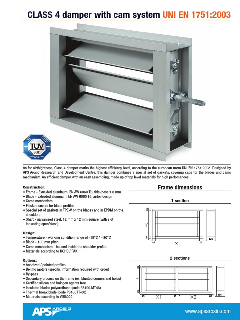 CLASS 4 Damper With Cam System: UNI EN 1751:2003 | PDF | Building ...