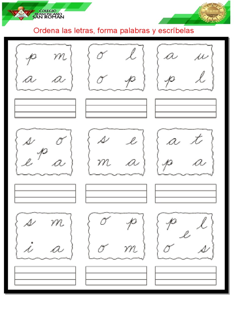 Ordena Las Letras Reforzando Lectura | PDF