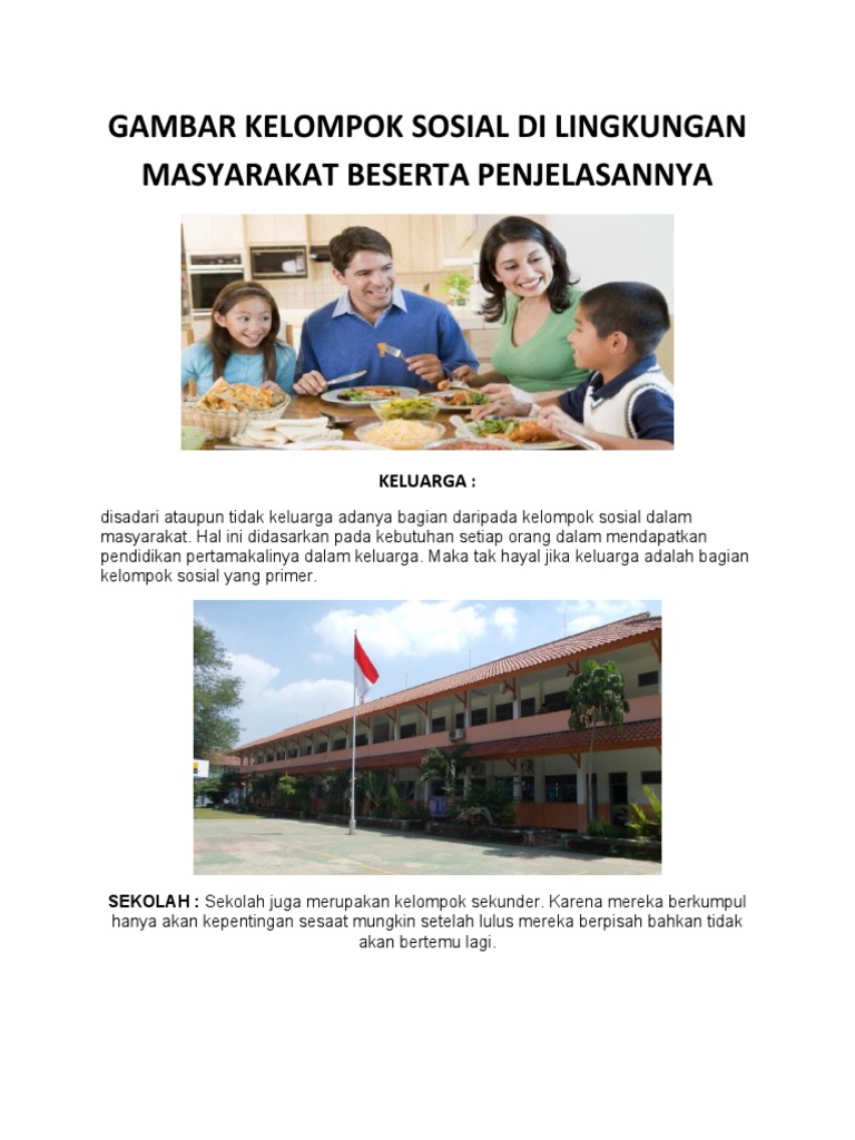 Contoh Kelompok Sosial dan Penjelasannya | PDF | Karier & Perkembangan ...