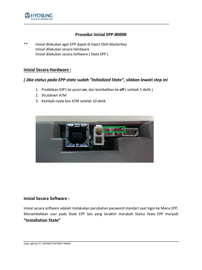 Prosedur Inisial EPP-8000R Datindo | PDF | Komputer