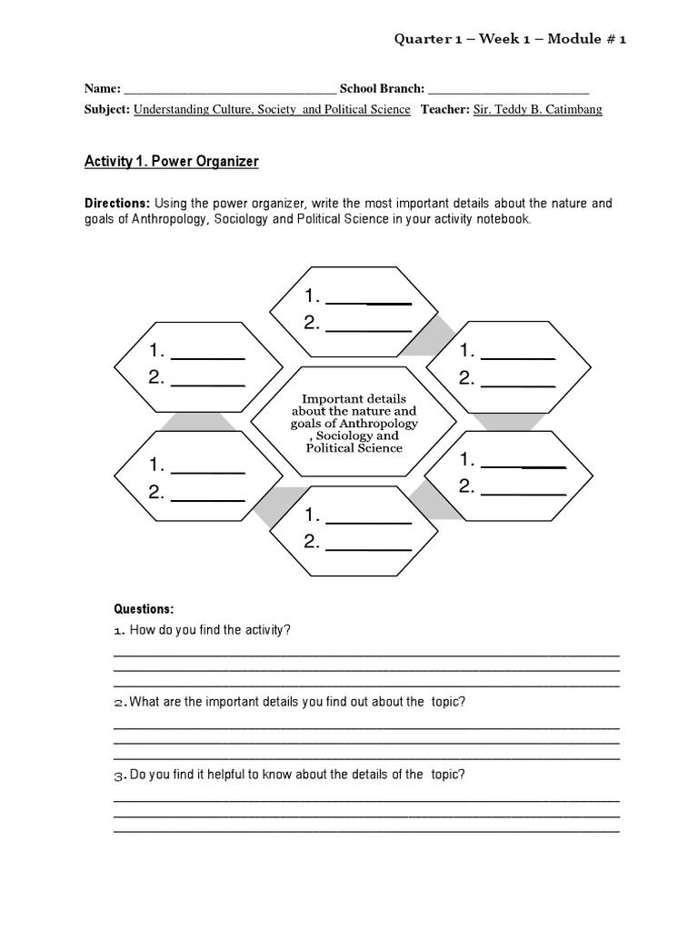 UCSP Module 1 - Activities | PDF | Social Sciences | Sociology