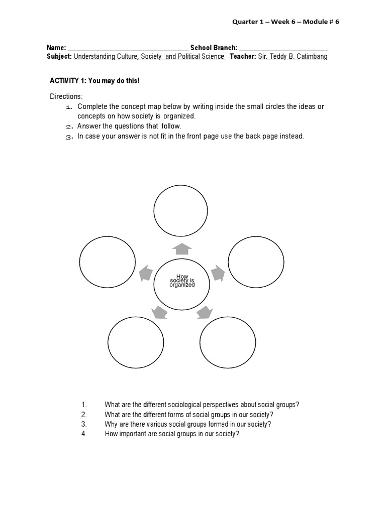 UCSP Module 6 - Activities | PDF