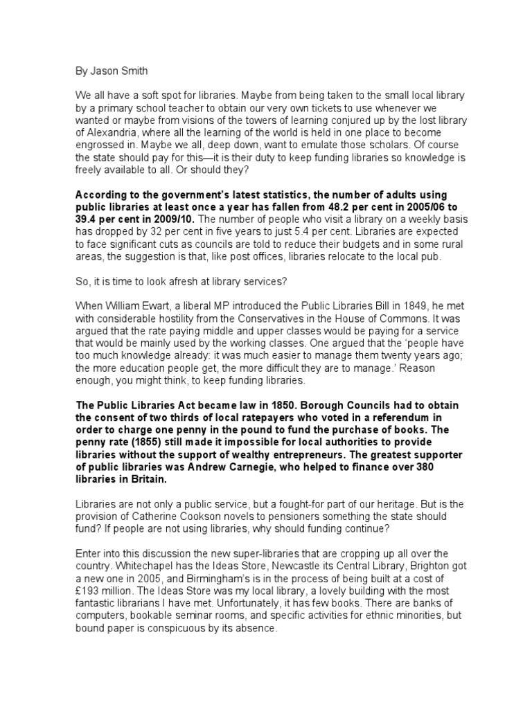 By Jason Smith | PDF | Libraries | Public Library