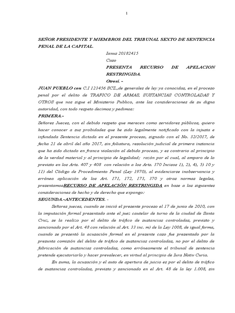 Apelacion Restringida | PDF | Sentencia (ley) | Apelación