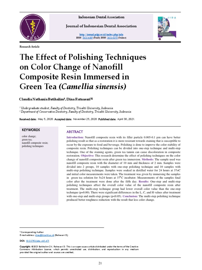 The Effect of Polishing Techniques On Color Change of Nanofill ...