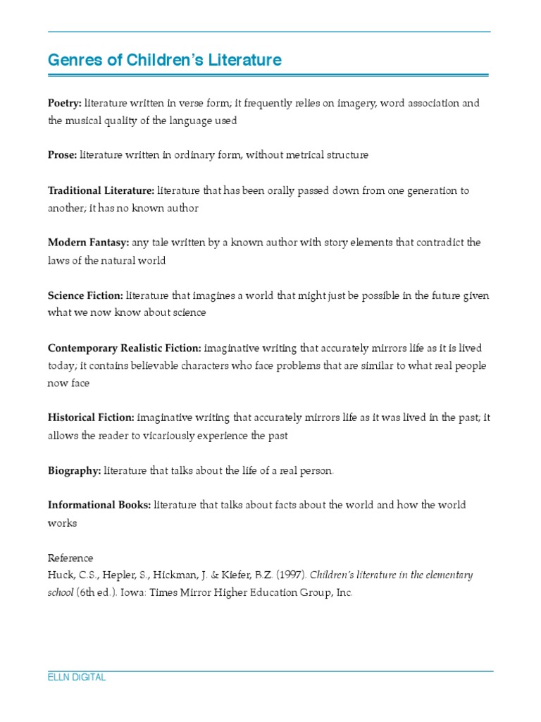 Children's Literature Genres | PDF