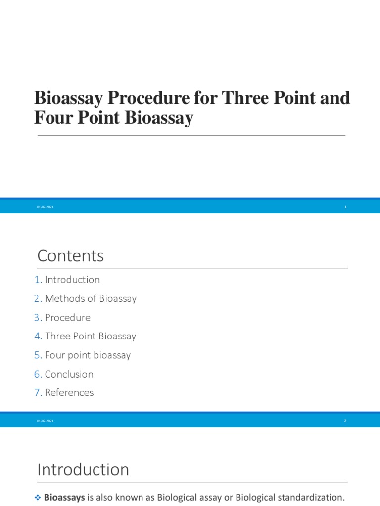 Bioassay Procedure For Three Point and Four Point | PDF | Bioassay ...