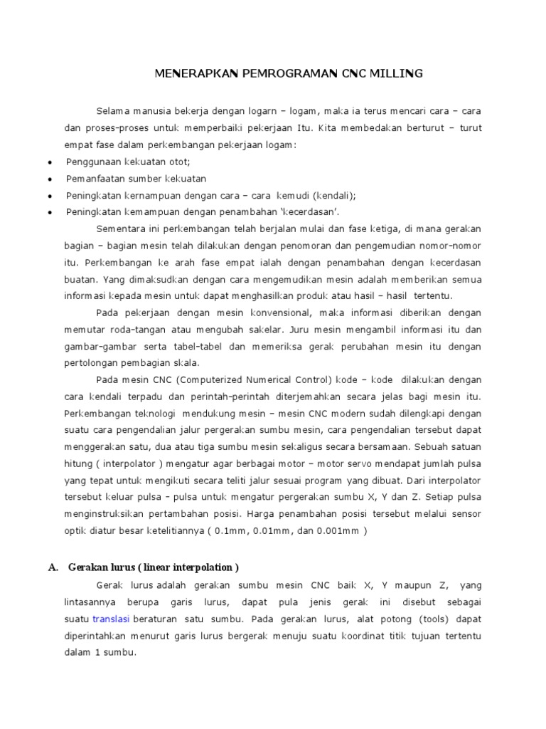 Menerapkan Pemrograman CNC Milling | PDF