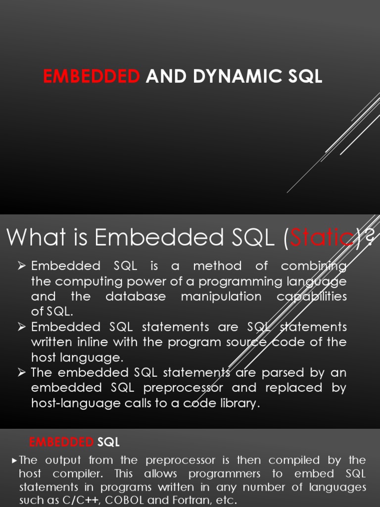 DBMS - Unit 3 - Notes (Embedded & Dynamic SQL) | PDF | Sql | C ...