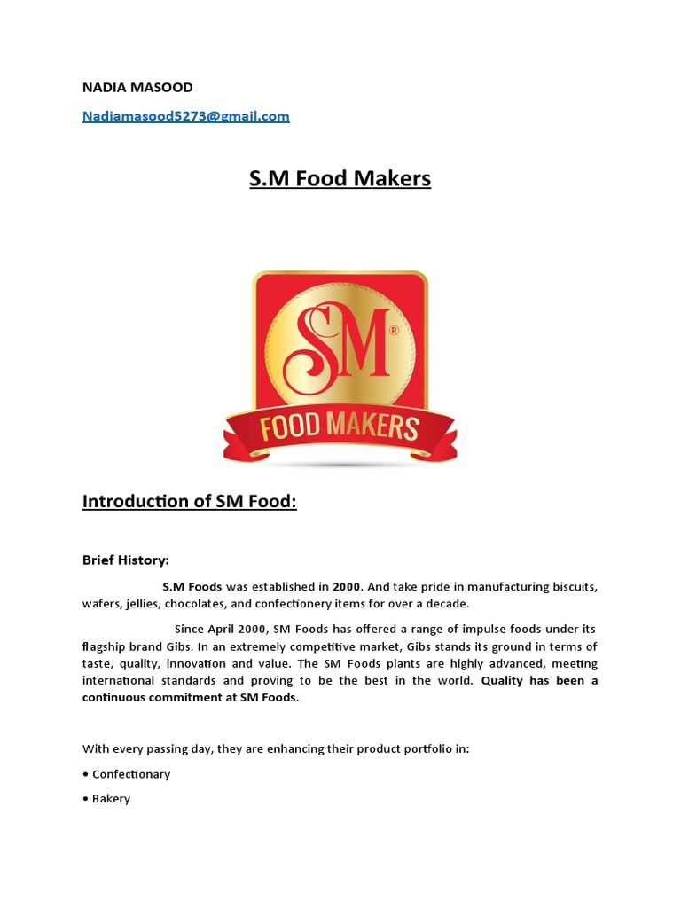 S.M Food Makers: Introduction of SM Food | PDF | Human Resource ...