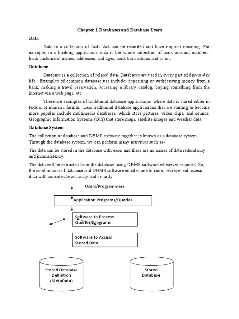 Chapter 1 Databases and Database Users Data | PDF | Databases | Conceptual Model