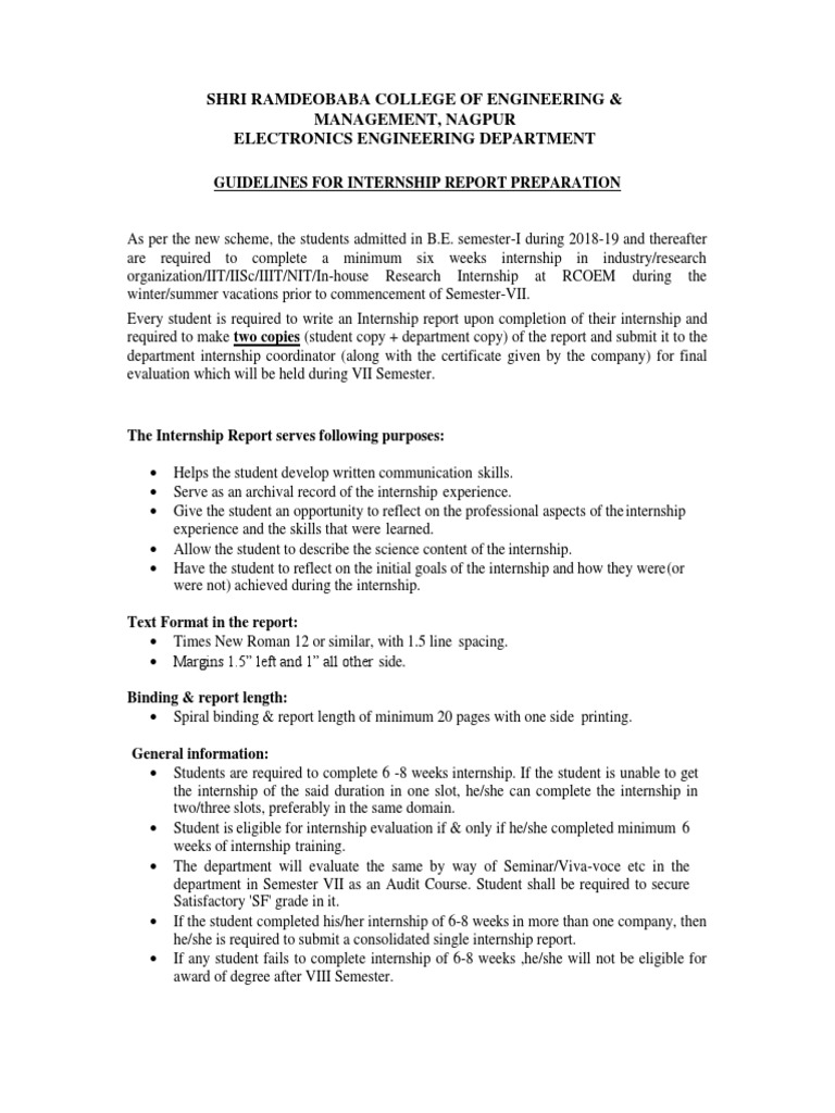 Template of Report | PDF | Abstract (Summary) | Internship