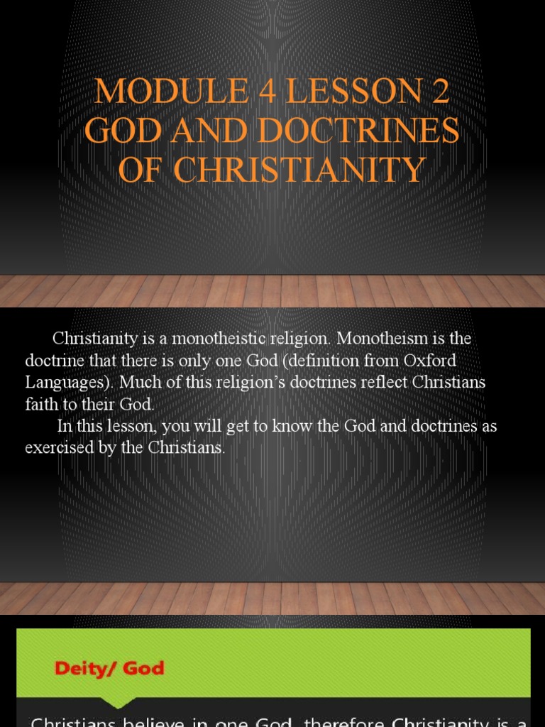 MODULE 4 Lesson 2 GOD AND DOCTRINES OF | PDF