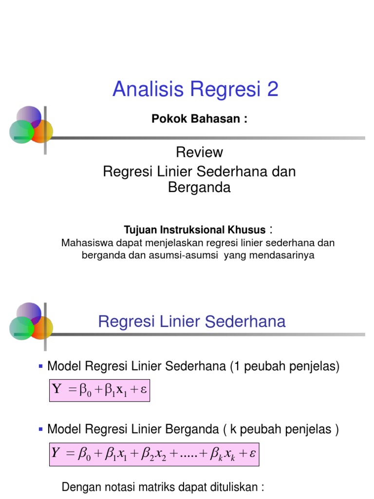 Perbandingan Regresi Linier Sederhana dan Berganda | PDF | Metode & Bahan Ajar