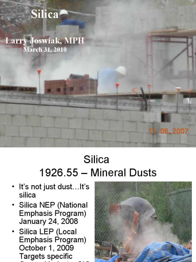 11 Training OSHA Silica Presentation 3-31-10 Larry Joswial MPH | PDF ...