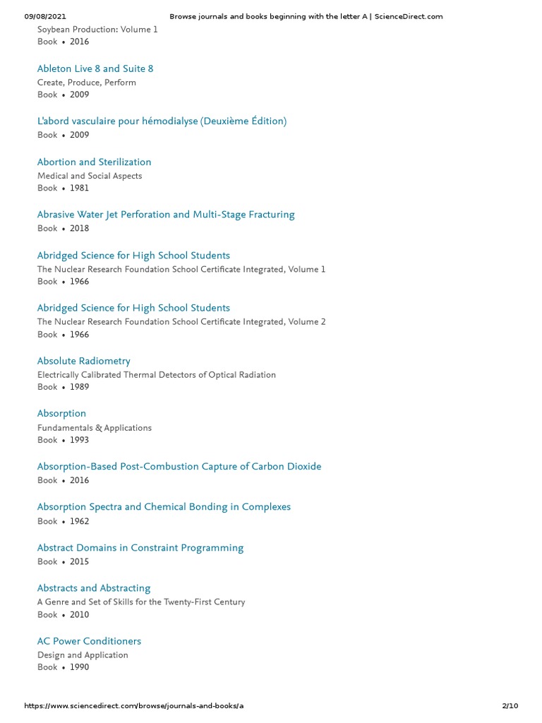 Browse Journals and Books Beginning With The Letter A - ScienceDirect ...