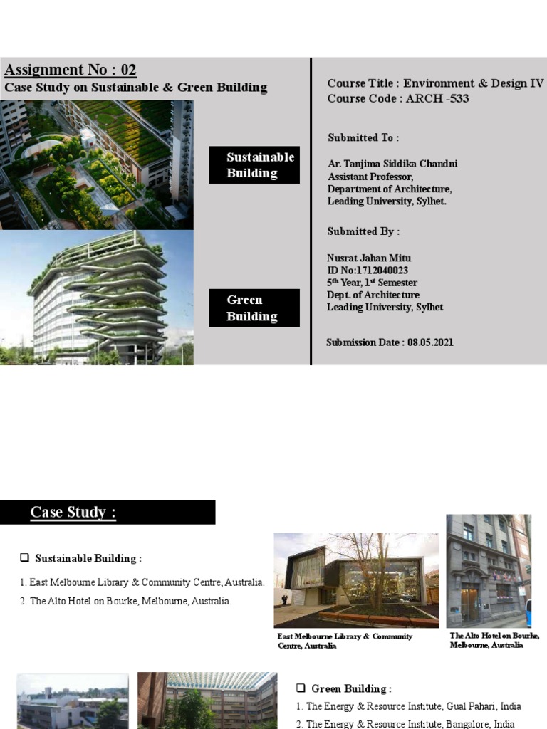 Case Study On Sustainable & Green Building | PDF | Building Insulation ...
