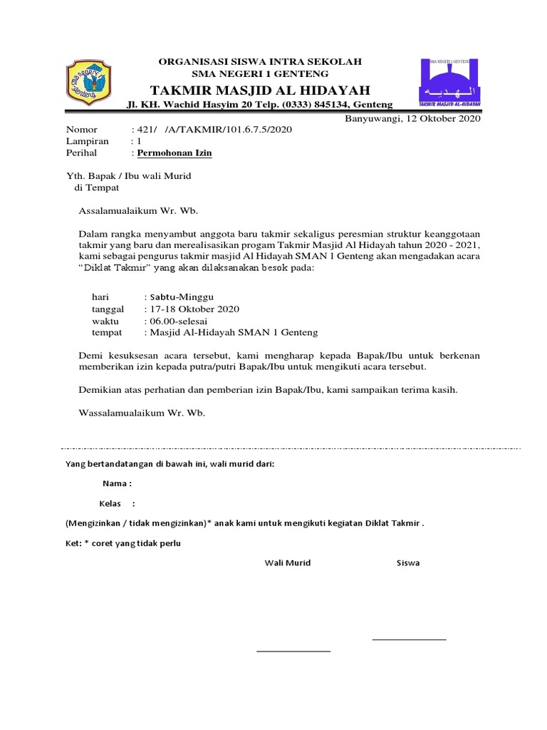 Surat Permohonan Izin | PDF