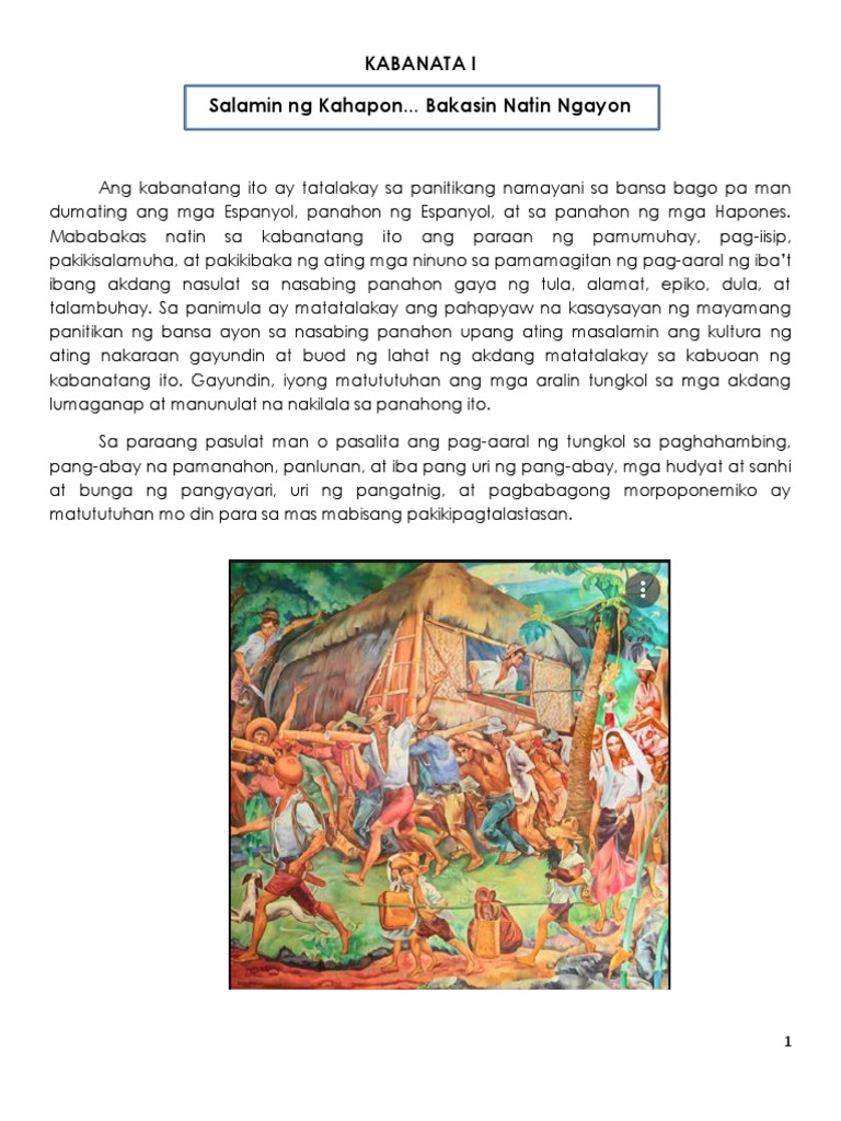 Kabanata I-Filipino g8 | PDF