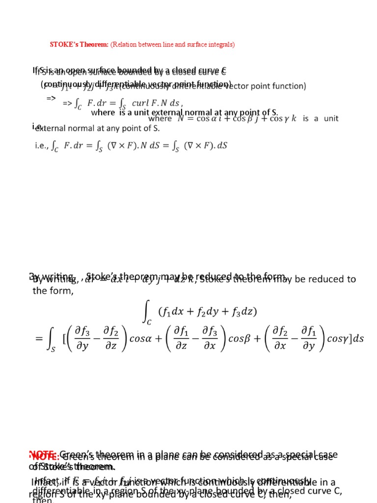 Understanding Stokes' Theorem and the Divergence Theorem: Examples of Applying Key Vector ...
