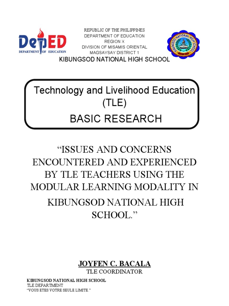 Tle Action Research | PDF | Learning | Distance Education