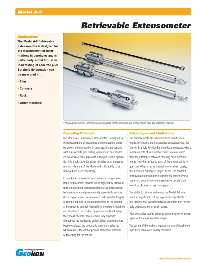 Retrievable Extensometer | PDF | Deep Foundation | Sensor