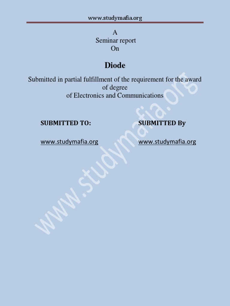 Diode PDF Report | PDF | Diode | Rectifier