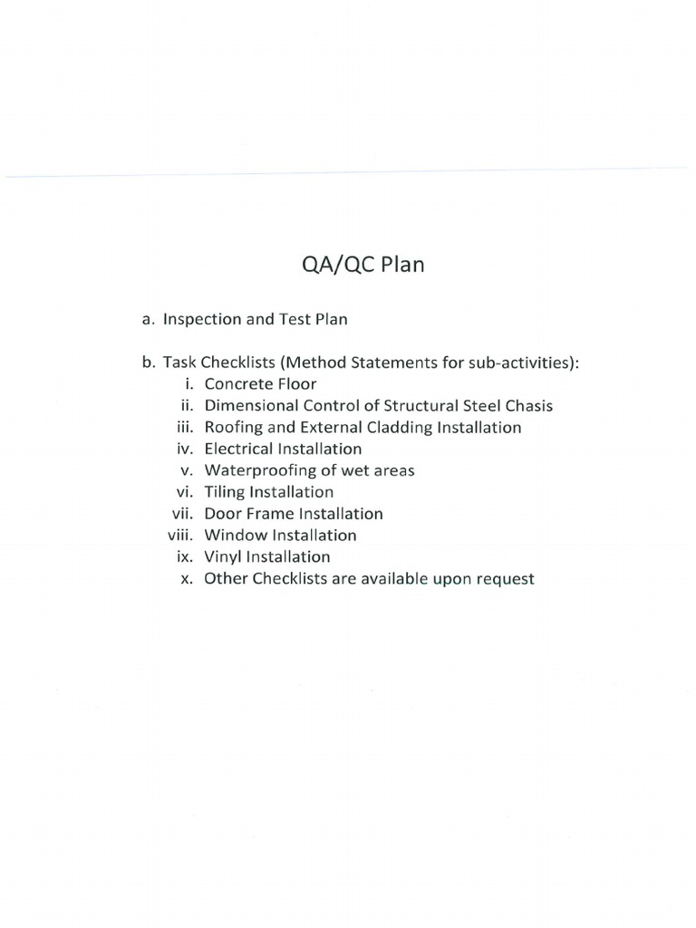 05 QA QC Plan - Sample | PDF