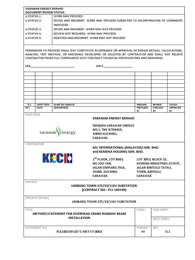 Method Statement | PDF | Risk | Welding