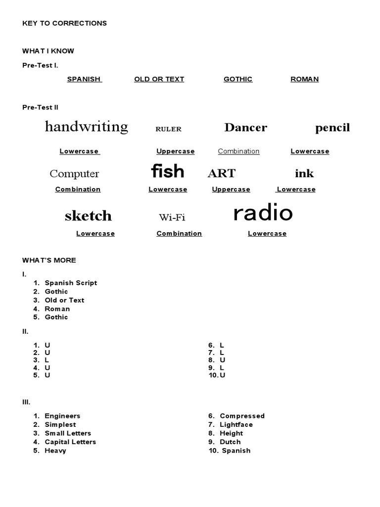 Key To Corrections | PDF