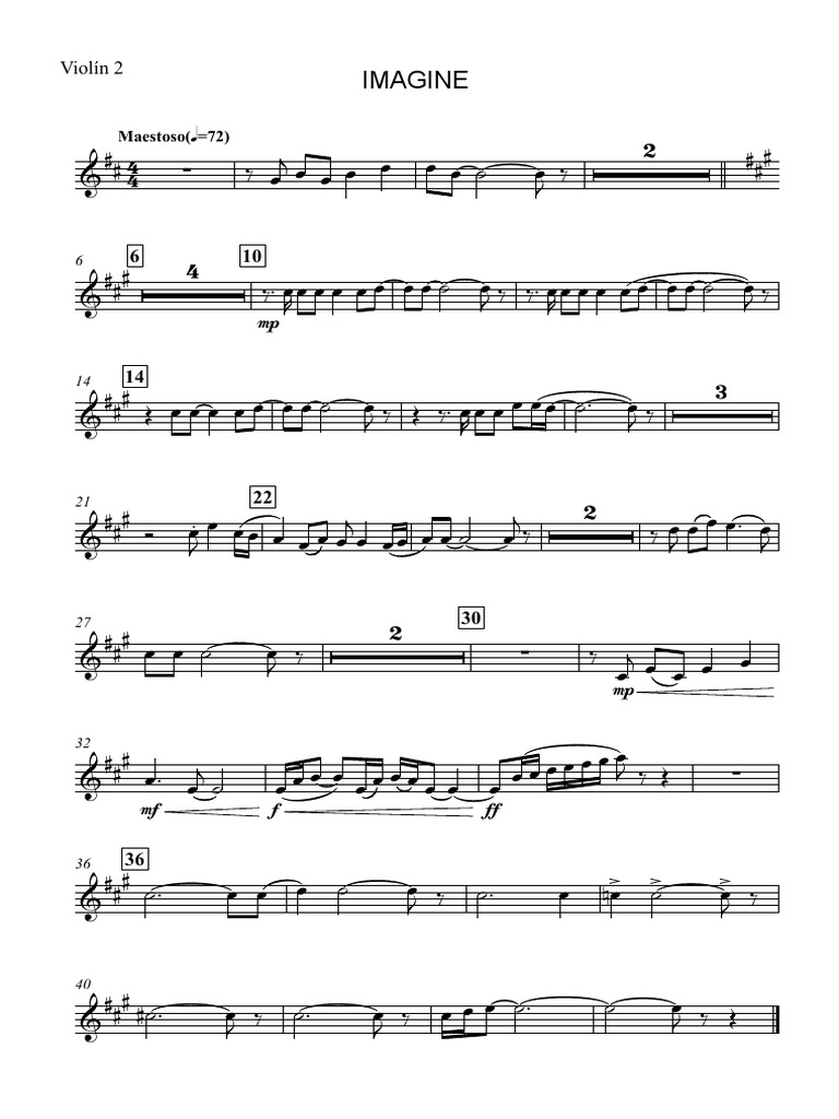 IMAGINE - Violín 2 | PDF
