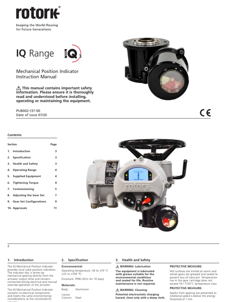 Range: Mechanical Position Indicator Instruction Manual | PDF | Gear ...