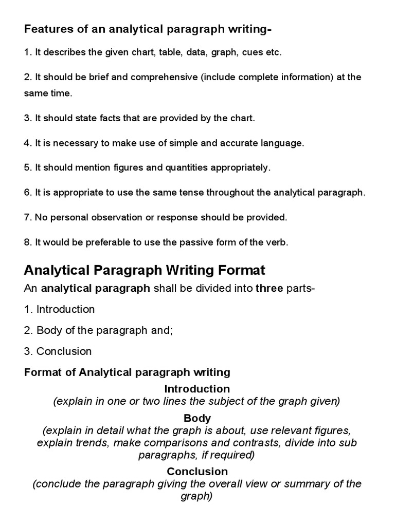 Features of An Analytical Paragraph Writing | PDF | Foods | Poverty ...