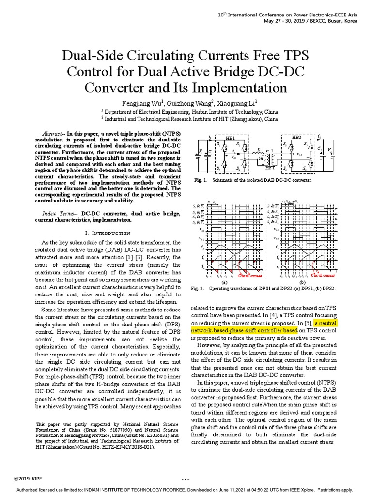 Dual-Side Circulating Currents Free TPS Control For Dual Active Bridge ...
