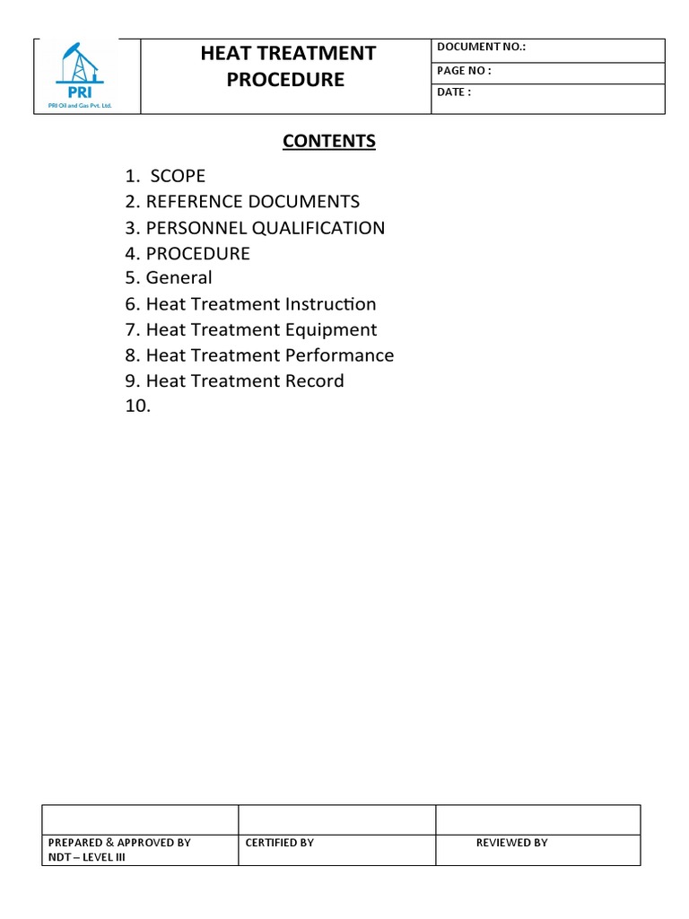 Heat Treatment Procedure Overview | PDF | Nondestructive Testing | Welding