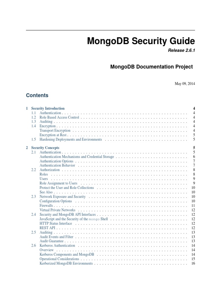 MongoDB Security Guide | PDF | Mongo Db | Virtual Private Network