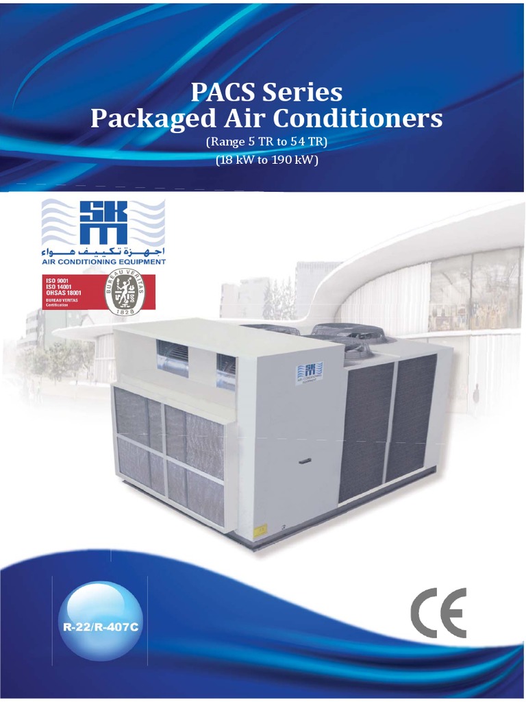 PACS Series Packaged Air Conditioners: (Range 5 TR To 54 TR) (18 KW To ...